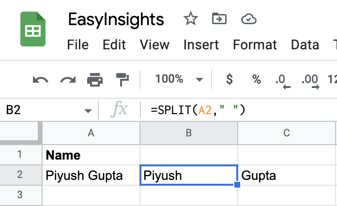 A Complete Guide to Split Cells in GSheets | EasyInsights